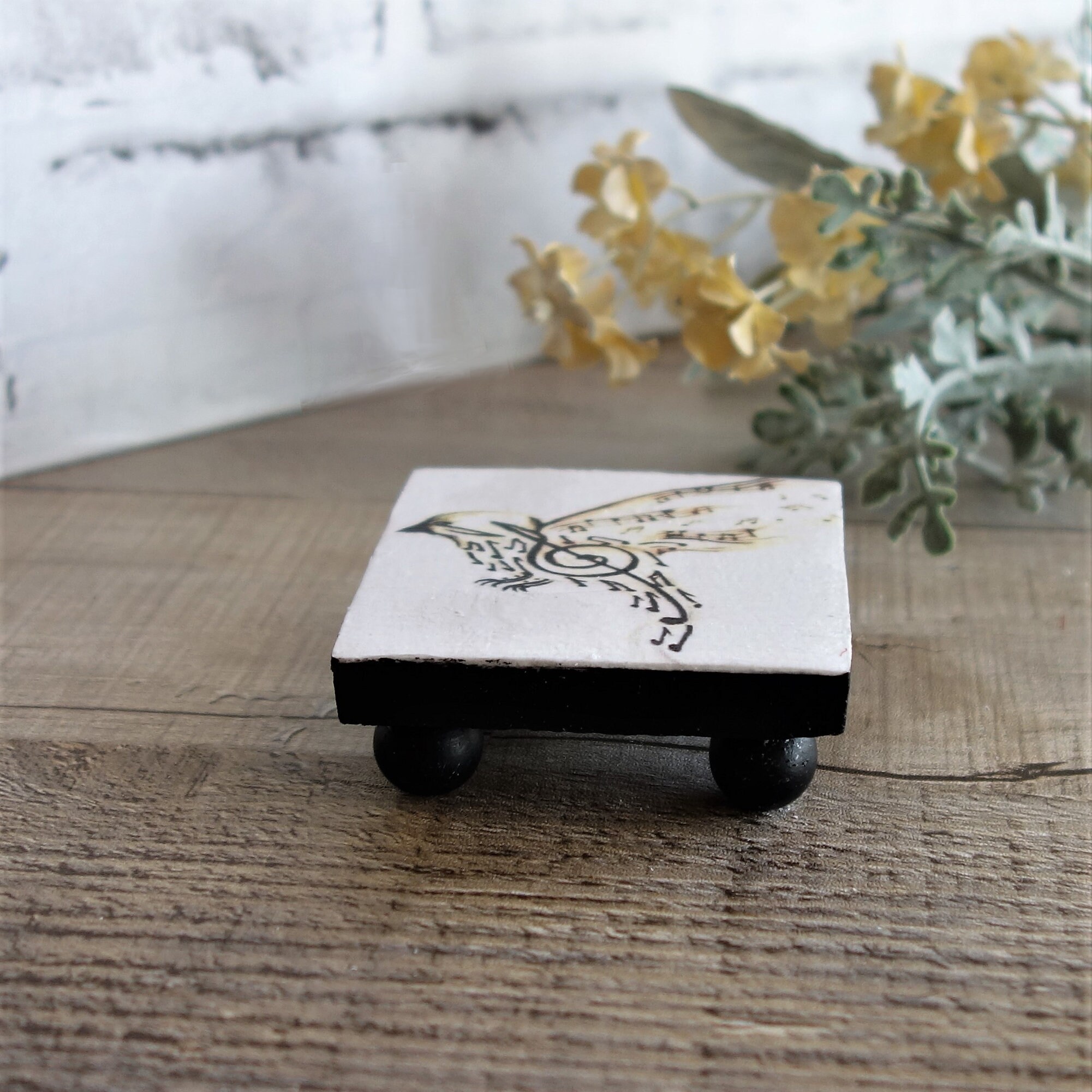 Songbird Musical Notes Decor Mini Riser Bird Decor Handmade Song Bird ...