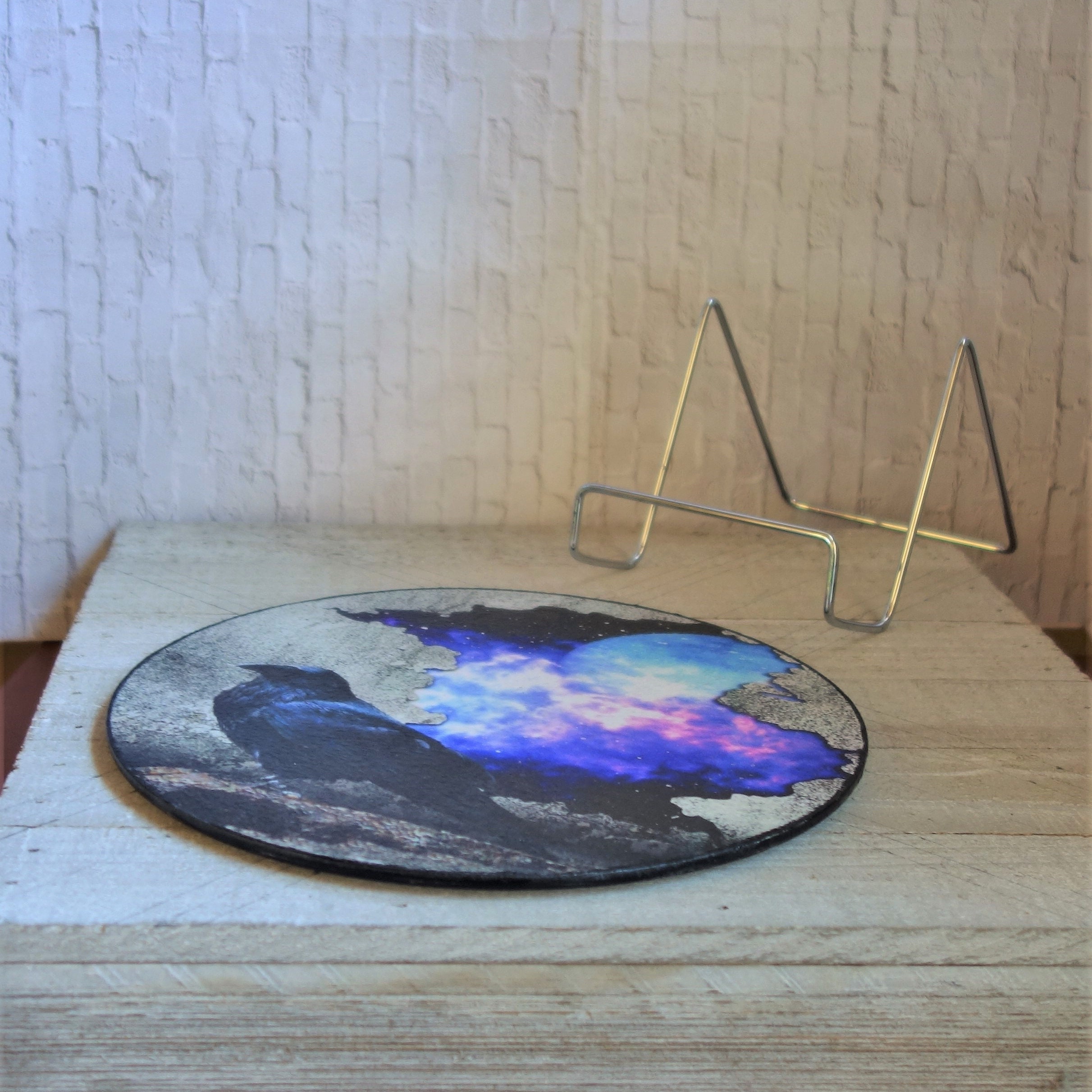 Raven Art Glass Mural Poetry the Raven Edgar Allan Poe Gift Edgar Allan ...