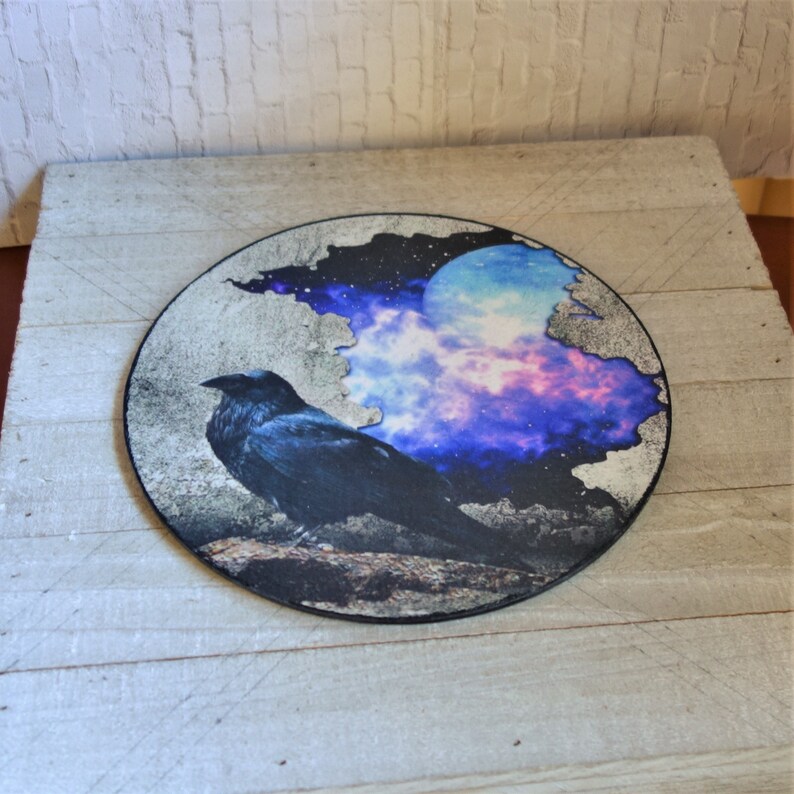 Raven Art Glass Mural Poetry the Raven Edgar Allan Poe Gift Edgar Allan ...