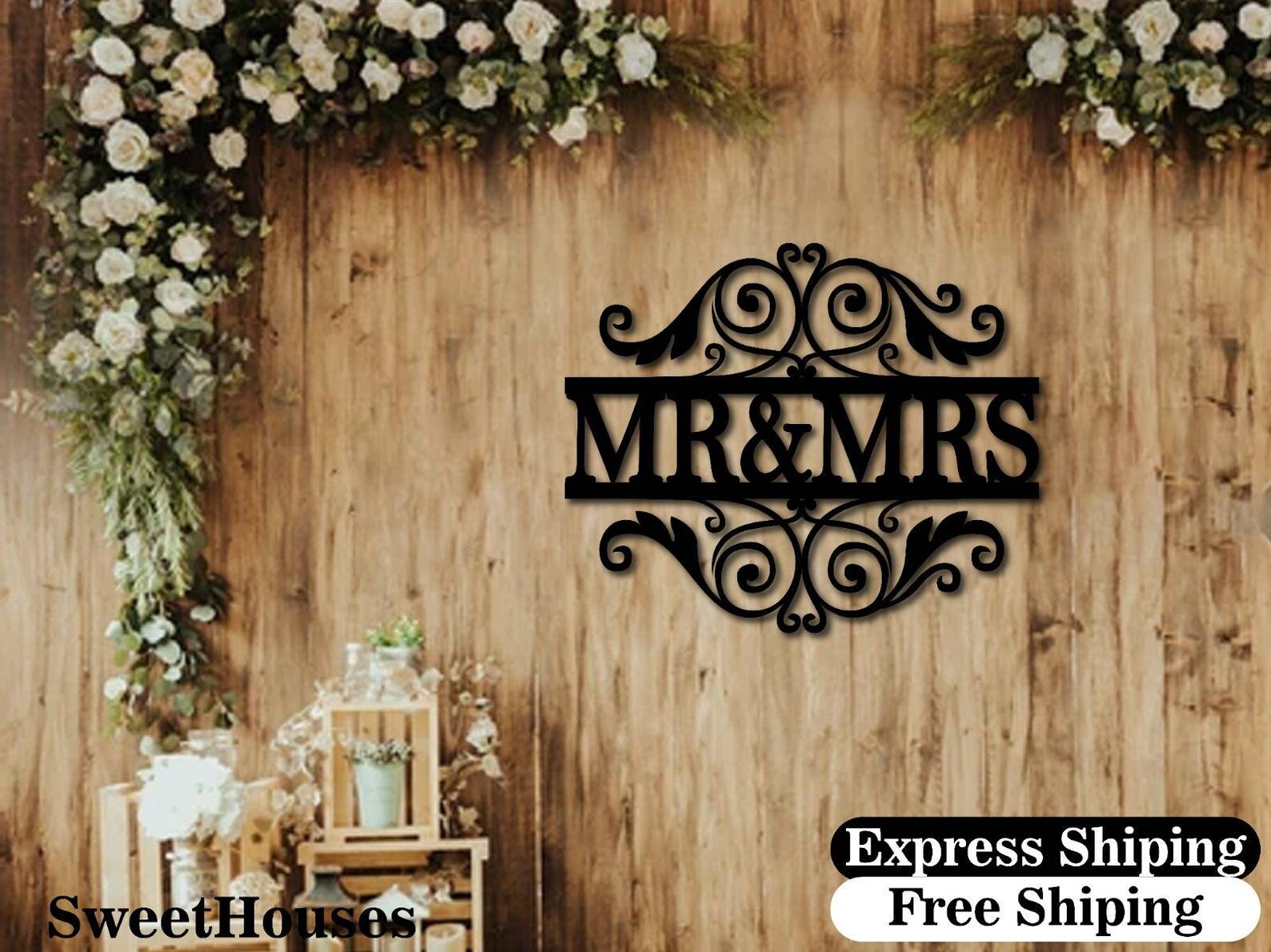 Mr and Mrs Name Signs Metal Sign for Wedding Last Name Sign - Etsy