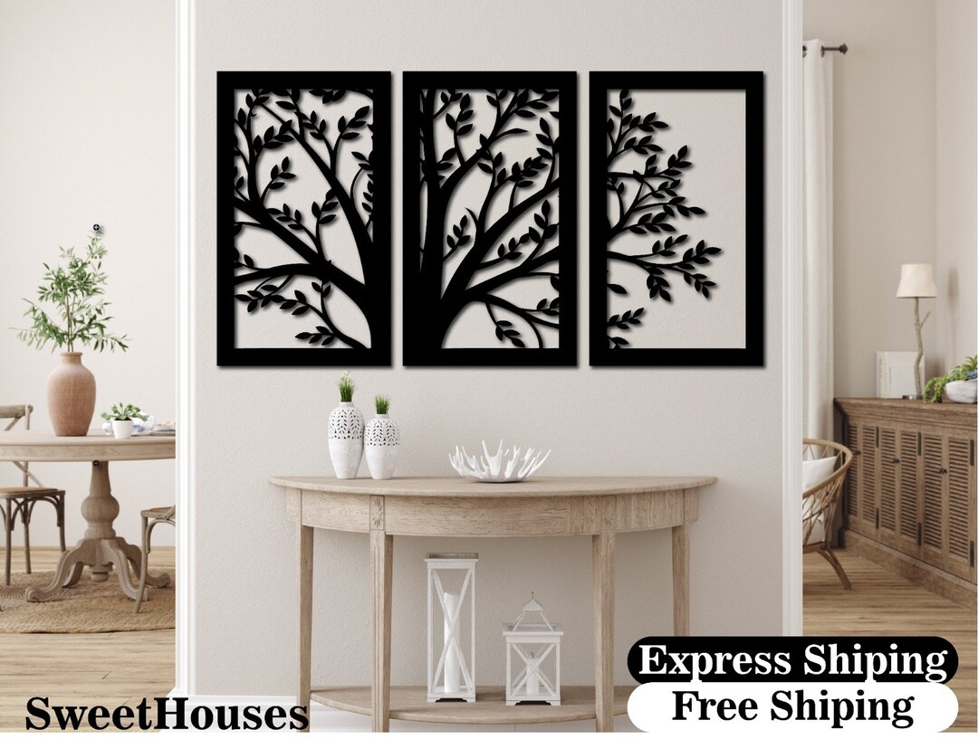 Vertical Decorative Tree Wall Panels 3 Pcs Set Living Room - Etsy
