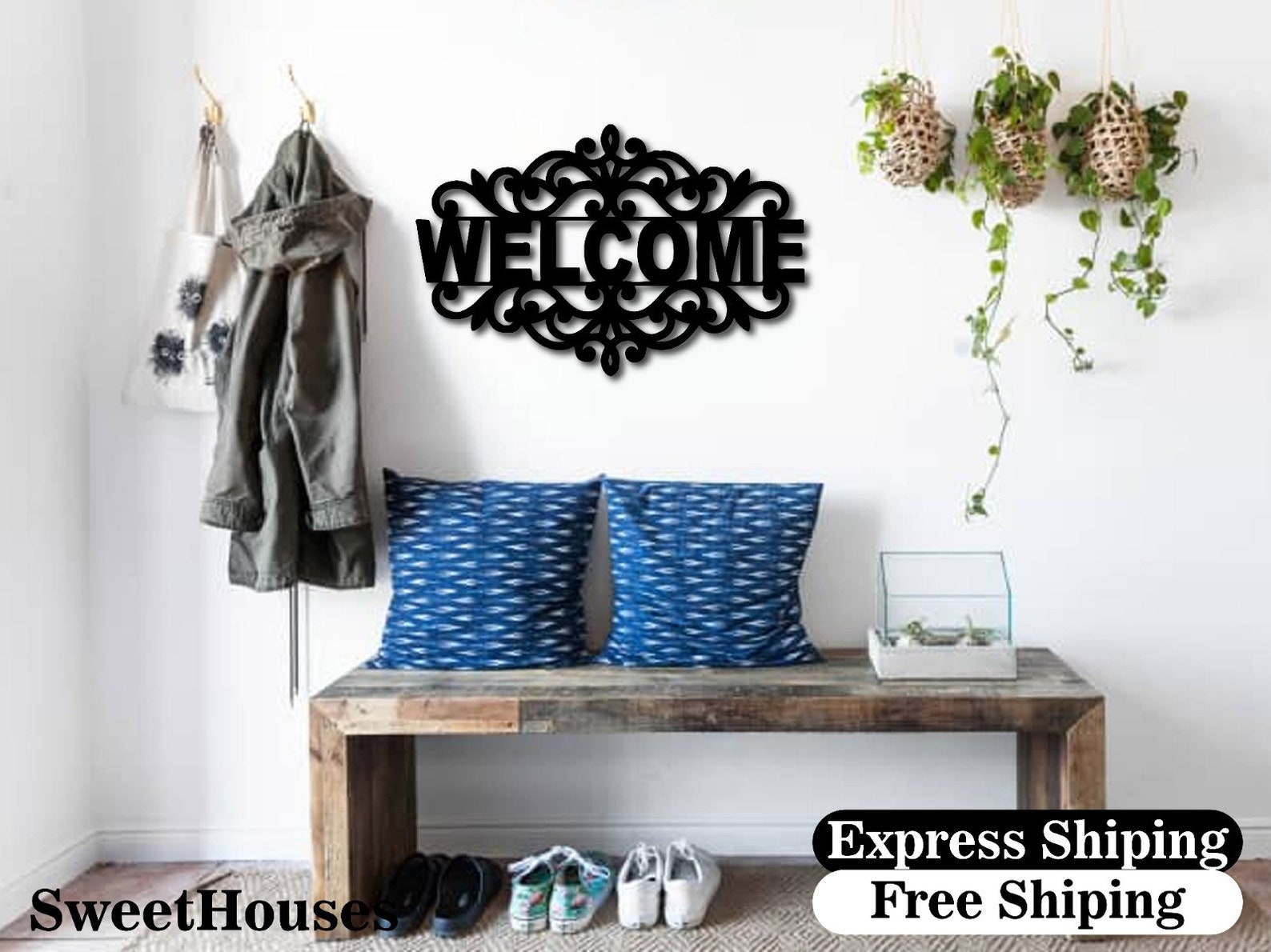 Welcome wall decor House gift Home decor Metal art | Etsy