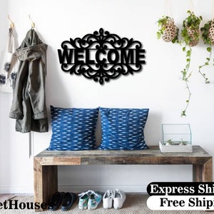 Welcome wall decor House gift Home decor Metal art | Etsy