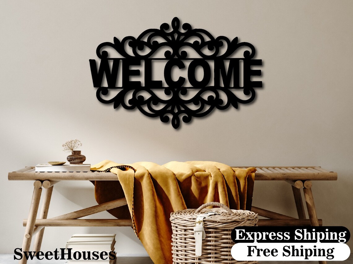 Welcome Wall Decor House Gift Home Decor Metal Art - Etsy