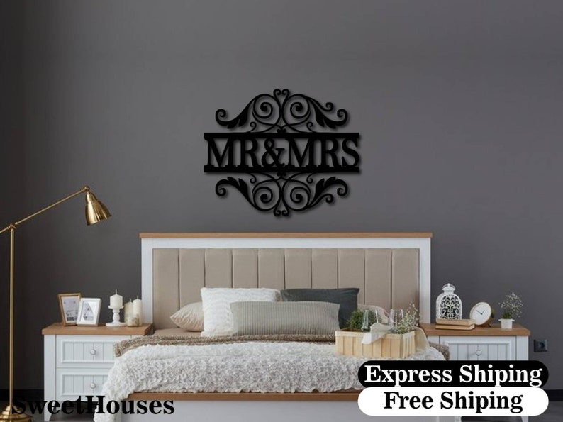 Mr and Mrs Name Signs Metal Sign for Wedding Last Name Sign - Etsy