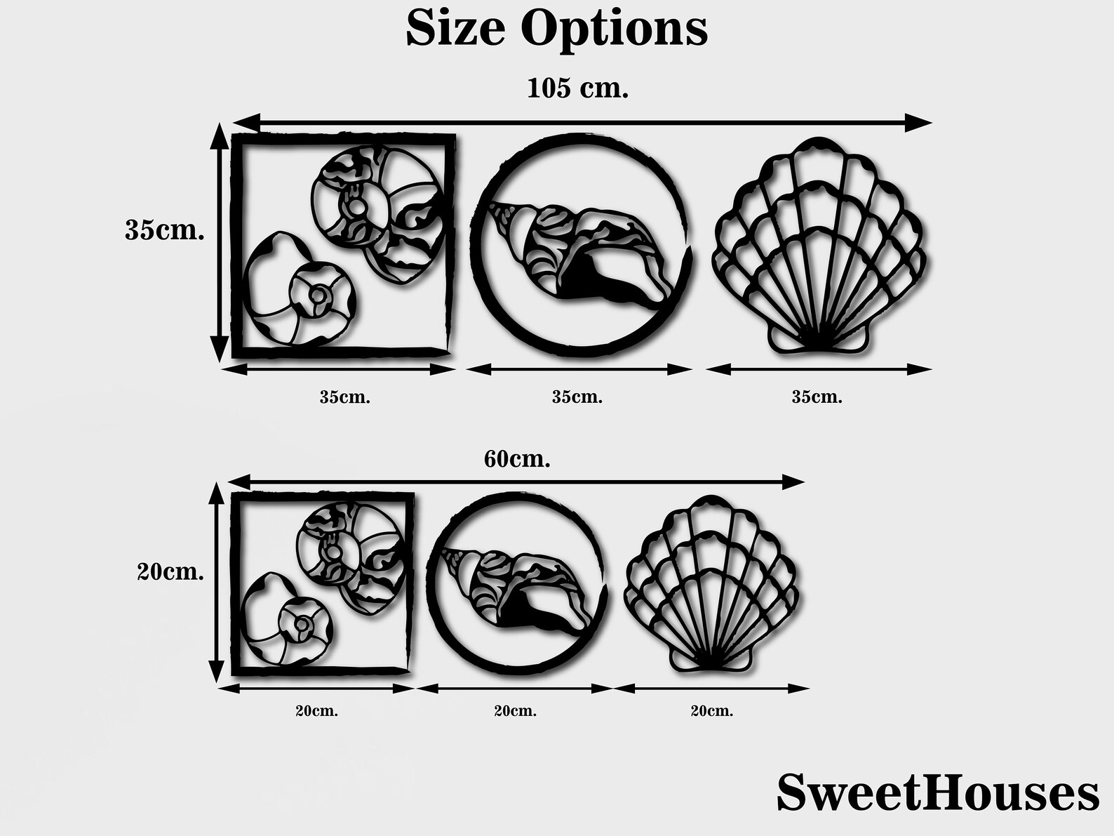 Sea shell wall decor Set of 3 signs wall decor Home decor | Etsy