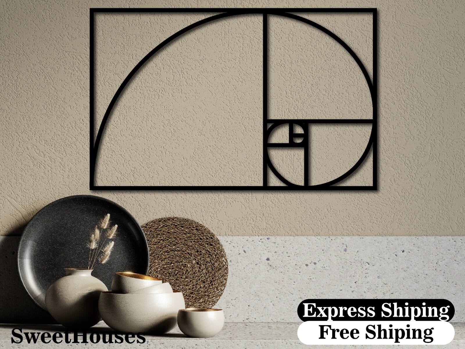 Minimalist Golden Ratio Wall Decor House Gift metal Wall - Etsy