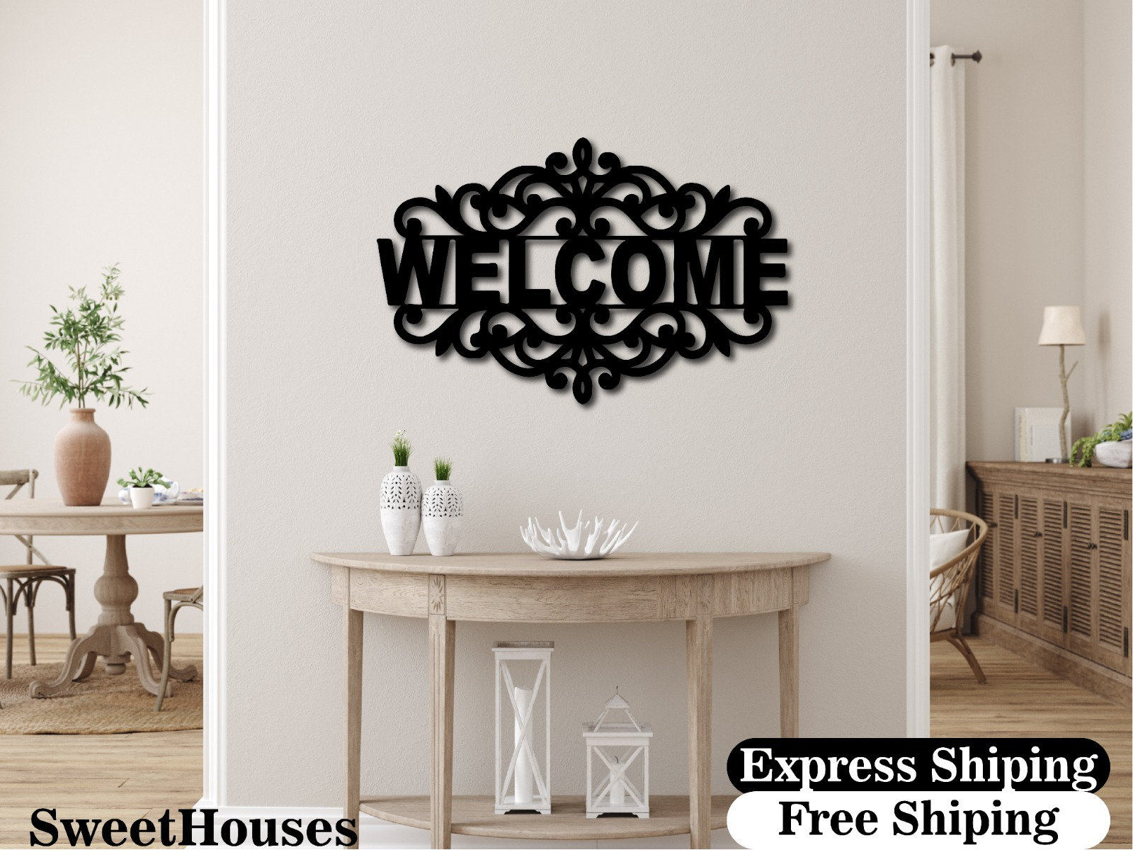 Welcome Wall Decor , House Gift , Home Decor , Metal Art , Metal Signs ...