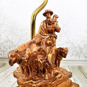 Copper Clad Lamp, Shepherd and Sheep, Table Lamp, Caring Shepherd, Mid ...