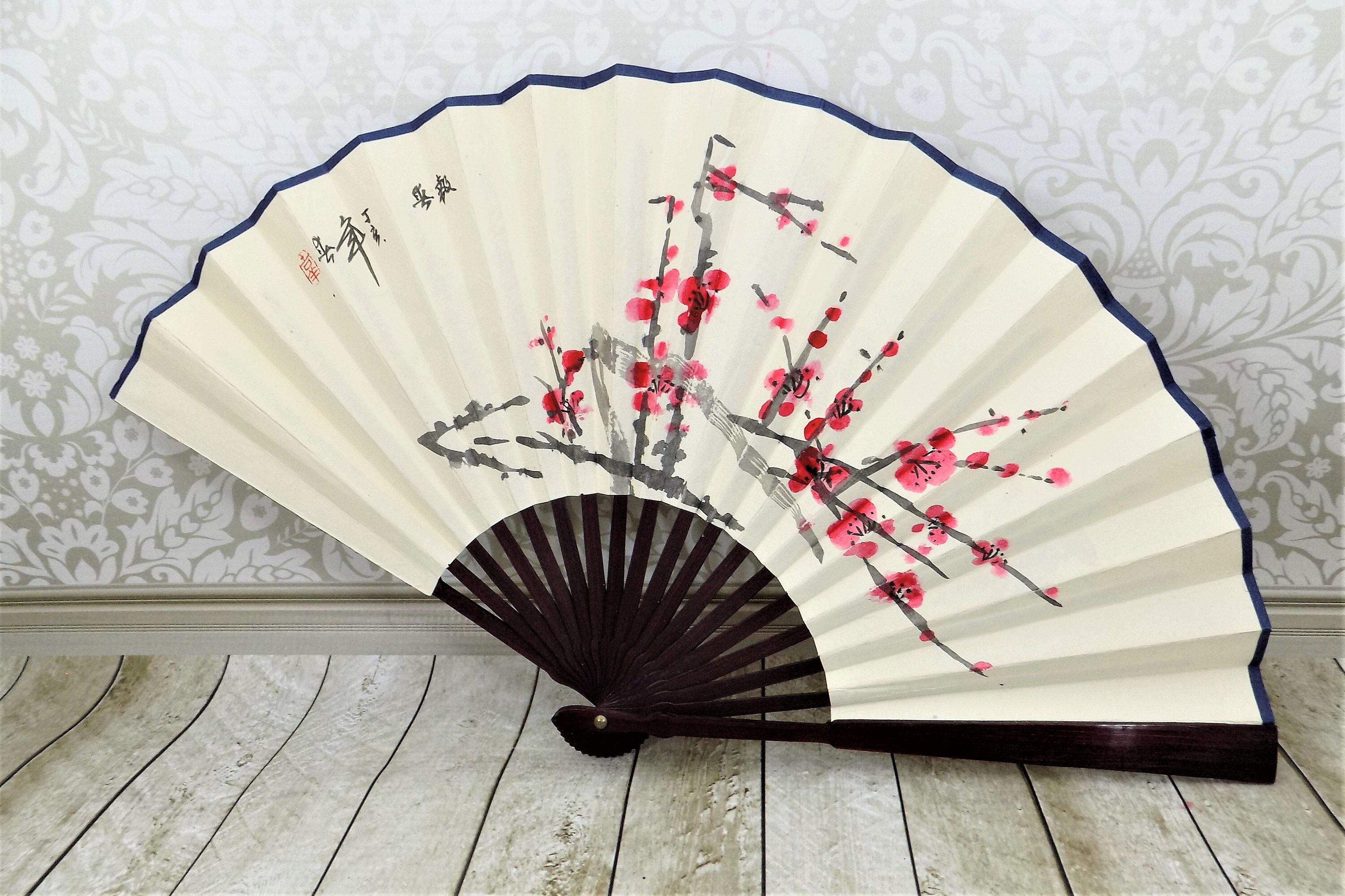 Painted Folding Fans Chinese Origin Advertising | Etsy