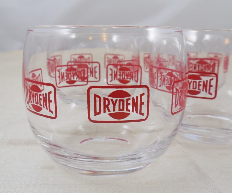 Vintage Drydene Whiskey Glasses, Set of 5, Red Logo - Etsy