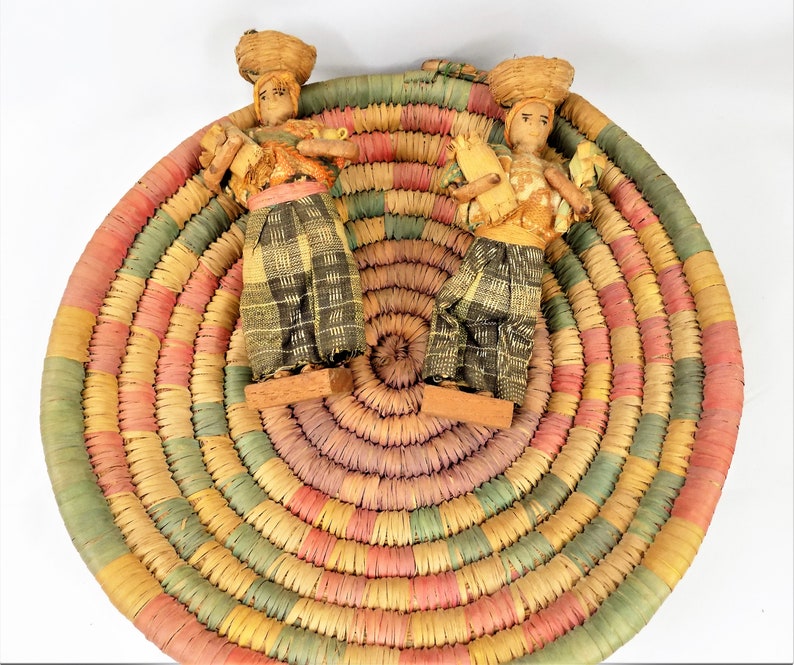 Panama Woven Basket Colorful Fiber Weave 1940s Travel - Etsy