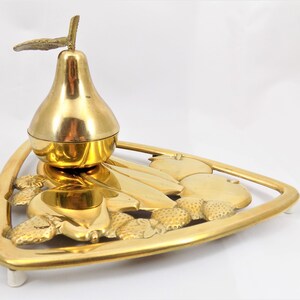 Gorham Brass Trivet, Fruit Triangle, Made in Italy, 1983 Serving Trivet ...