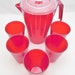 Red Plastic Pitcher With Tumblers 8 1/2 Pitcher With - Etsy