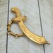Scimitar Sword Brooch Engraved Blade With Chain Gold Wash - Etsy