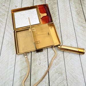 Marhill Carry All Compact, Gold Tone, Art Deco Style, Brazilian Chain ...