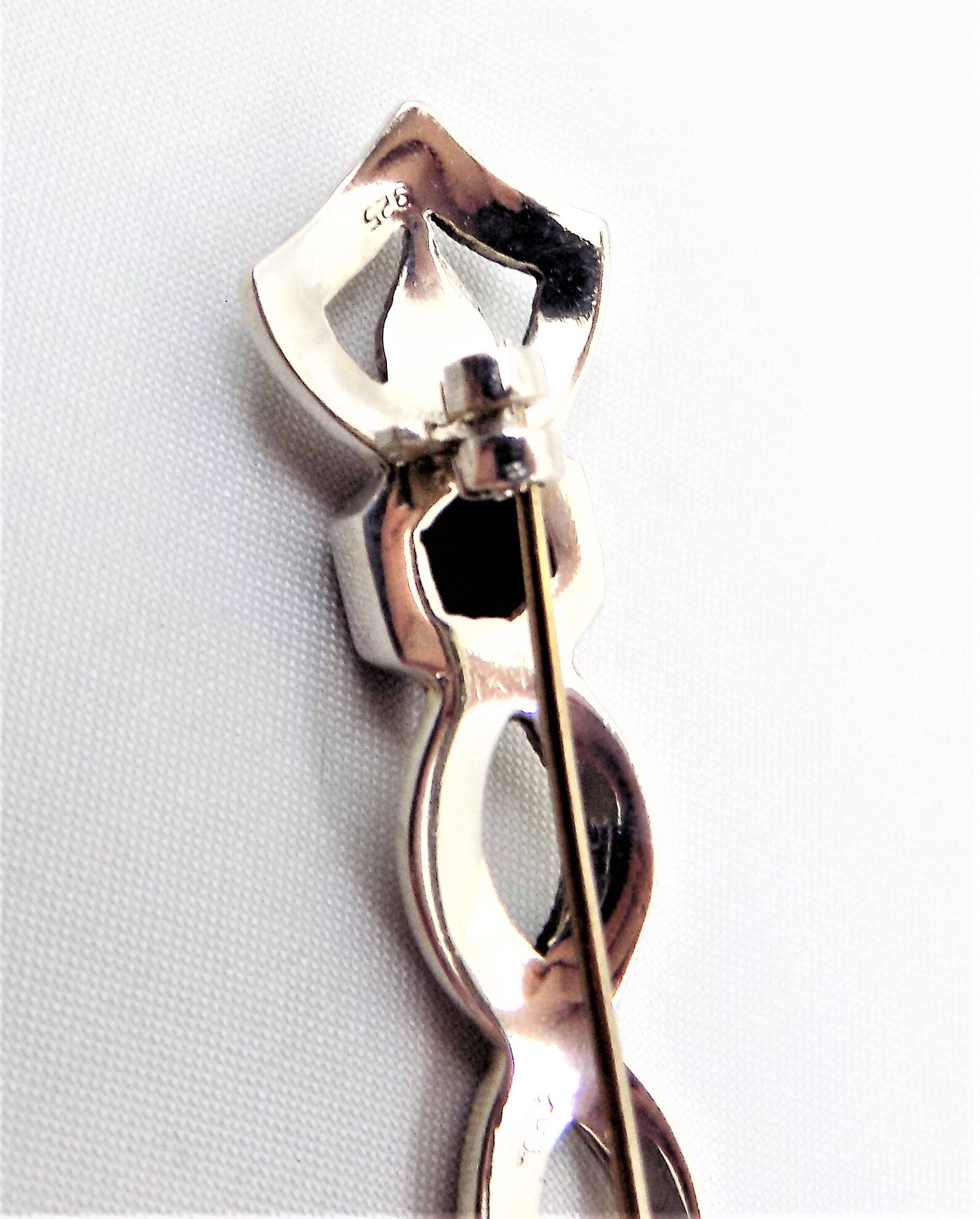 IBB Sterling Marcasite Bar Brooch THA Silver and Black - Etsy