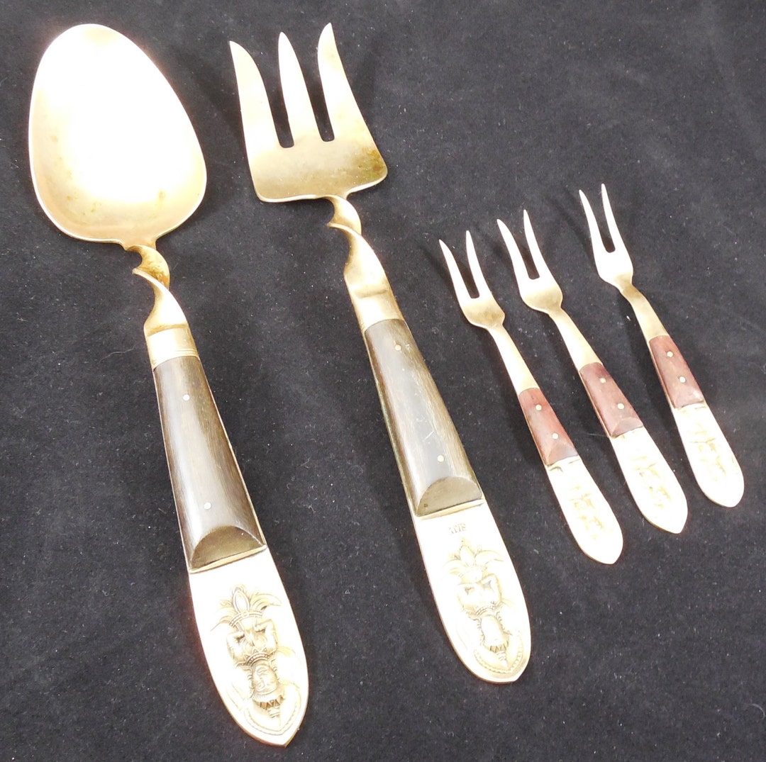 Siam Souvenir Spoons, Siam Forks, Vintage Anna Jewelry, Bangkok Serving ...