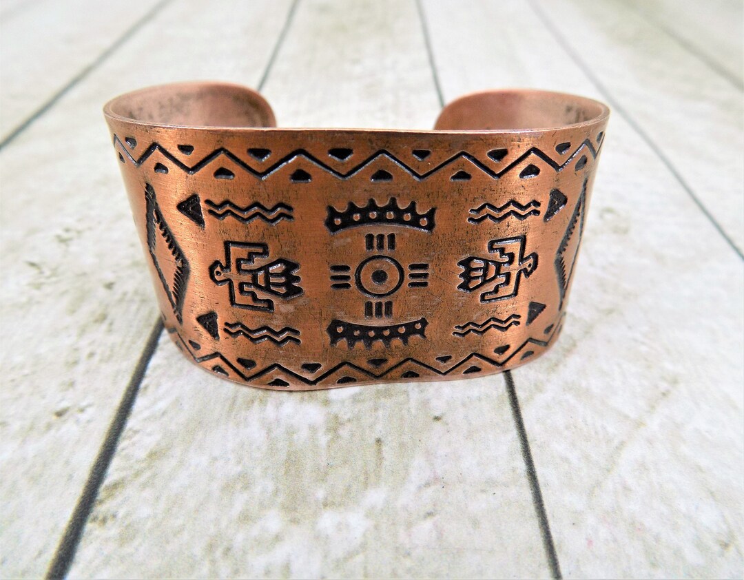 Copper Cuff Bracelet, Wheeler Manufacturing Co, Wide Cuff, Native ...