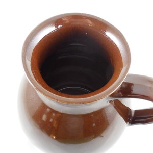Vintage Brown Pottery Pitcher 6 1/2", Ceramic Brown Glazed Milk Jug ...