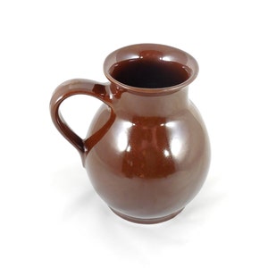Vintage Brown Pottery Pitcher 6 1/2", Ceramic Brown Glazed Milk Jug ...