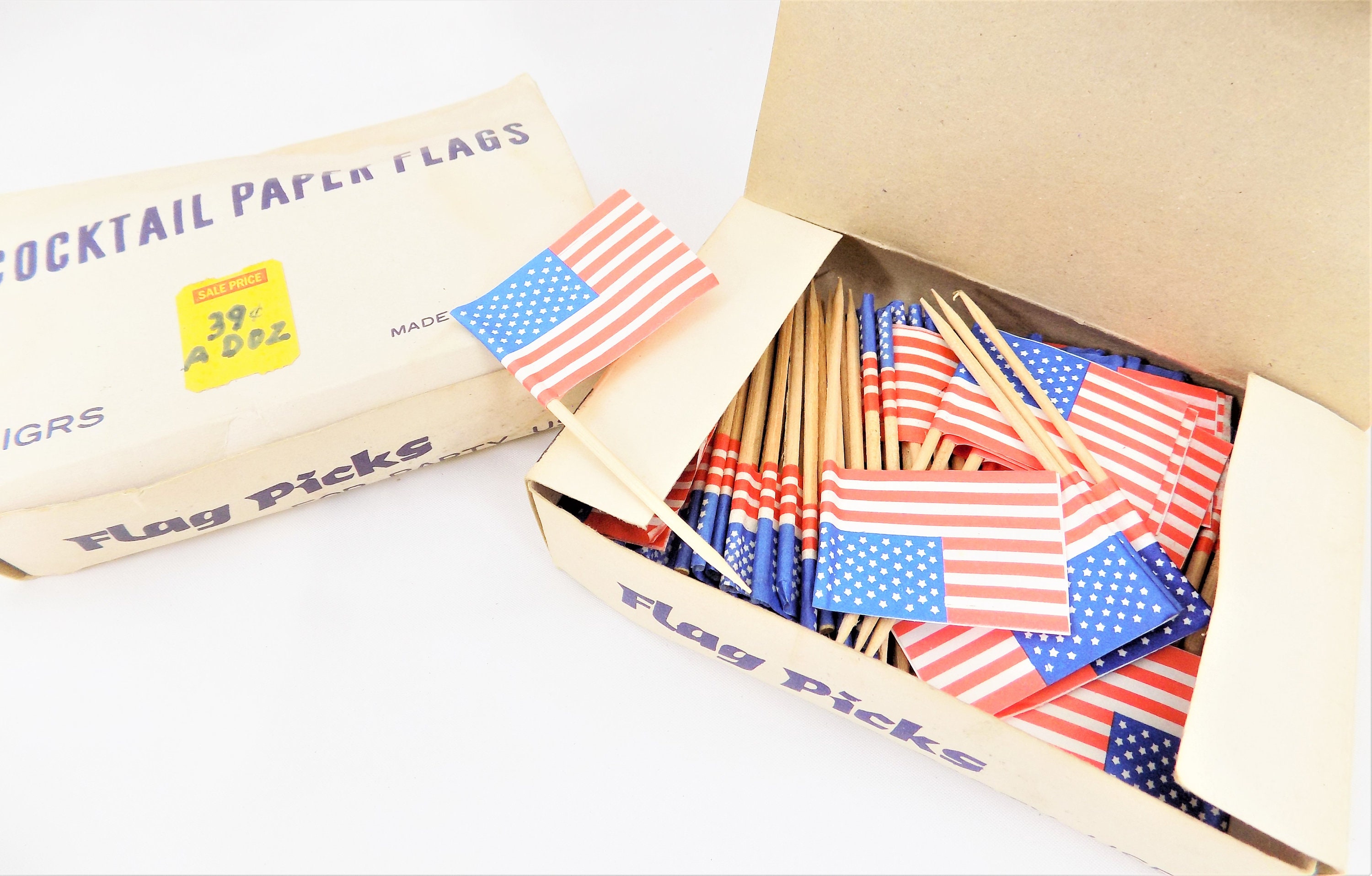 American Flag Party Picks 2 Boxes NOS Patriotic 4th of | Etsy