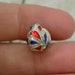 Swank, Silver Tone Pin, Blue and Red, Enamel Accents, Egg Shaped ...