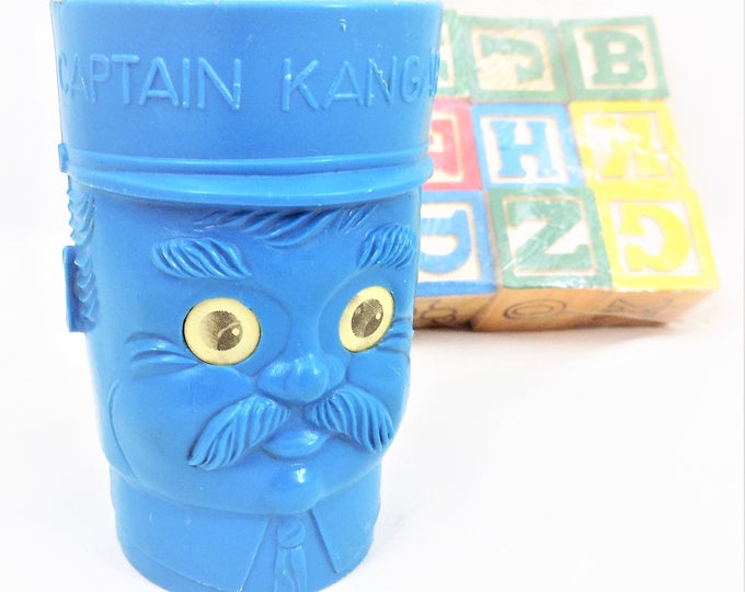 Captain Kangaroo Drinking Cup, Blue Plastic, Googly Eyes, Children's ...