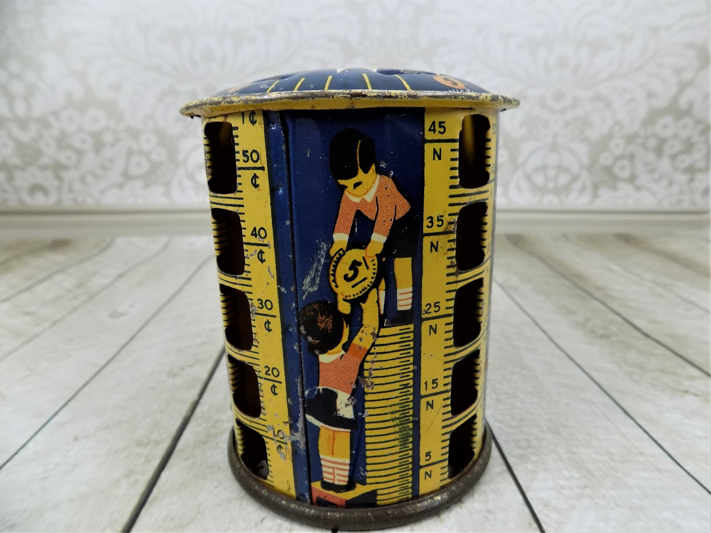 Blue and Yellow Rotary Child's Bank B&R Budget Bank Tin - Etsy