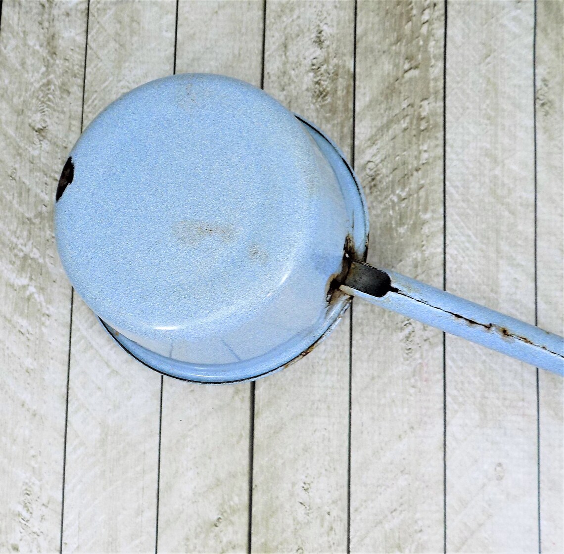 Blue Enamel Ladle Vintage Enamelware Round Ladle Water | Etsy