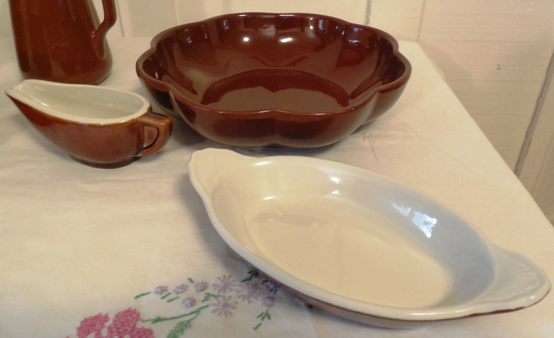 Hall Brown Restaurant Ware 7 Piece Assorted Serving Pieces 3 - Etsy