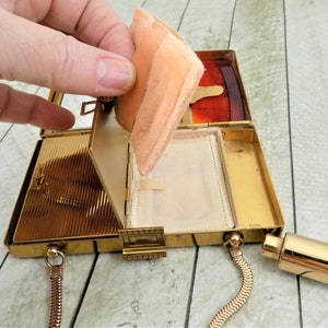 Marhill Carry All Compact, Gold Tone, Art Deco Style, Brazilian Chain ...