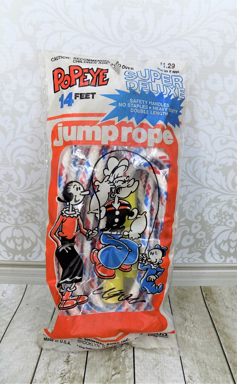 Popeye Jump Rope Super Deluxe 14 Feet Popeye Olive Oyl - Etsy