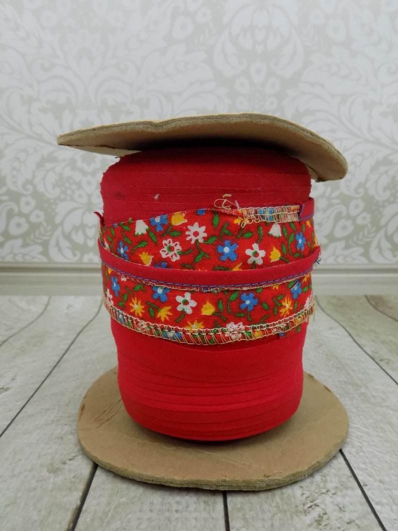 Red Single Bias Tape Folded on One Edge Original Spool 25 - Etsy