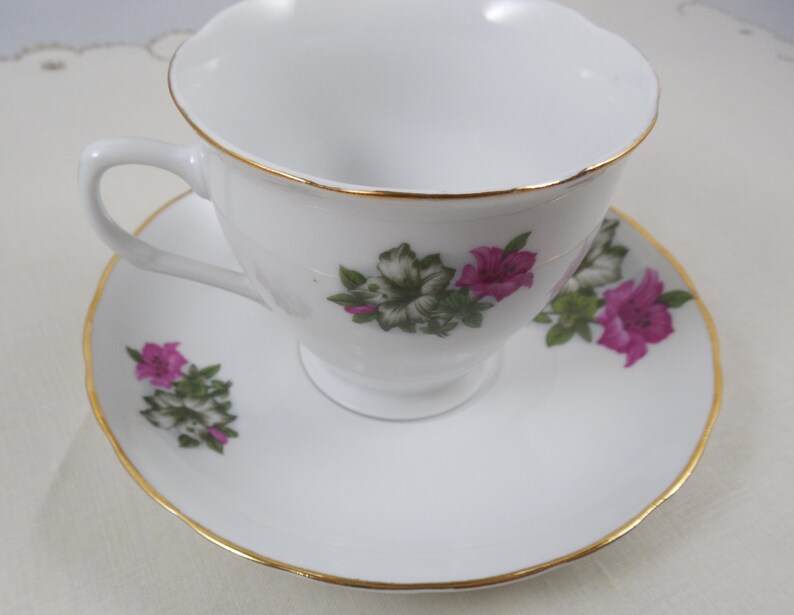 Pink Azalea Teacup and Saucer Beautiful Vintage Collectible - Etsy