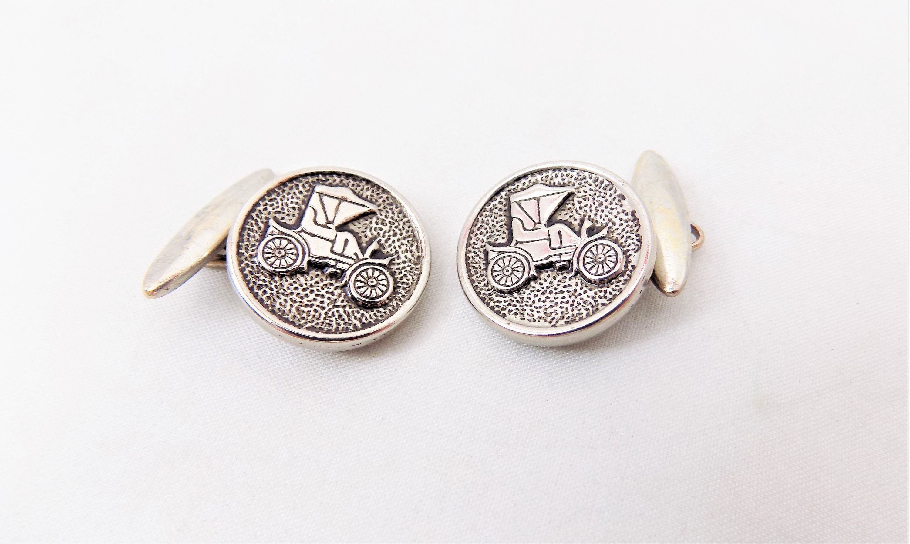 Antique Car Cufflinks, Silver Tone, Blackened, Early 1900s Coupe, Car ...