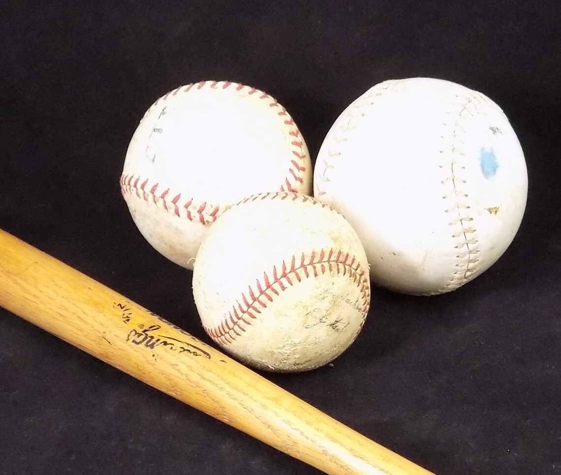 Softballs and Baseball 3 Sports Balls One Small Softball - Etsy