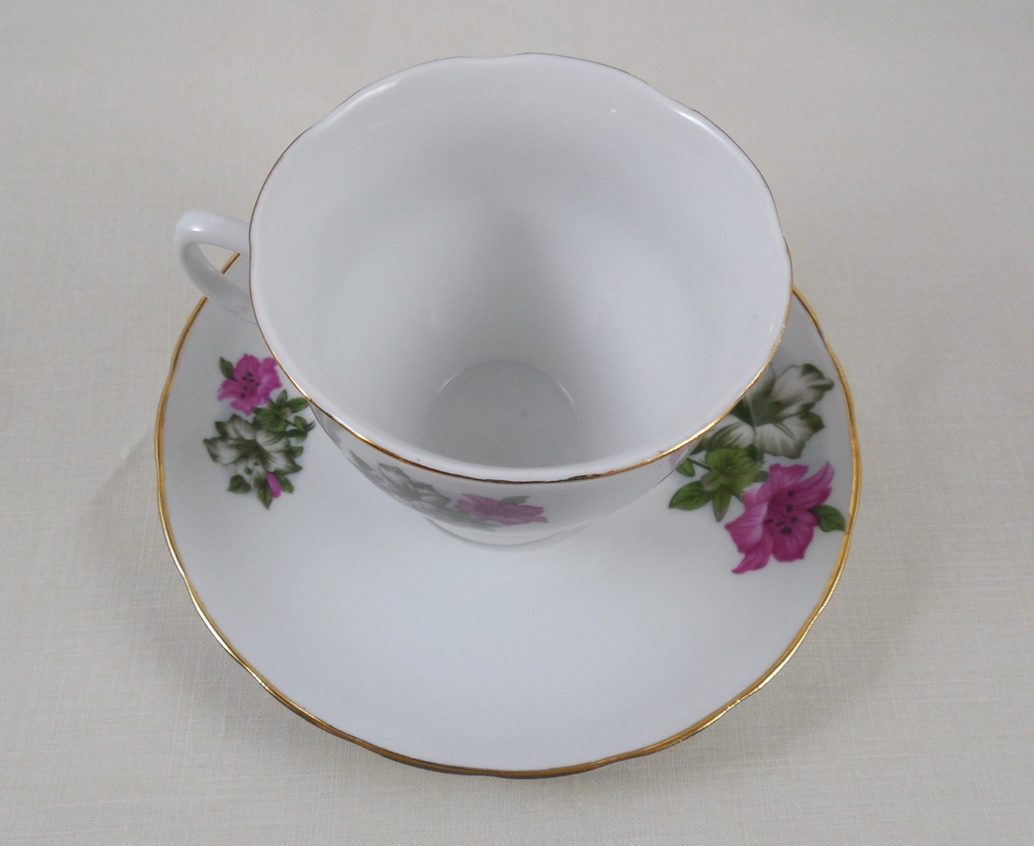 Pink Azalea Teacup and Saucer Beautiful Vintage Collectible | Etsy