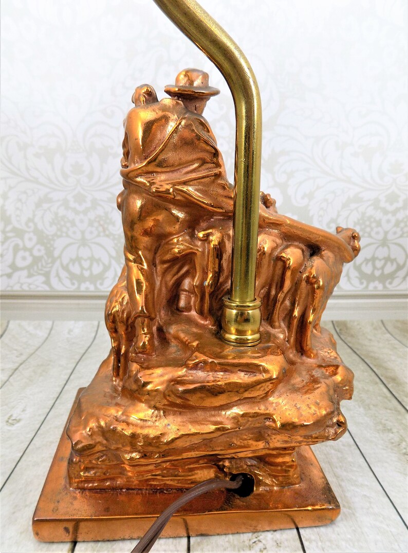 Copper Clad Lamp Shepherd and Sheep Table Lamp Caring - Etsy