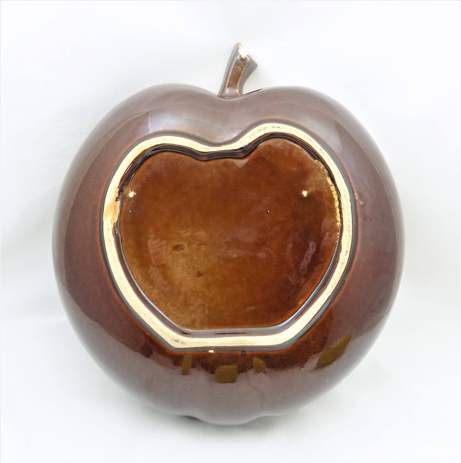 Brown Ceramic Apple Dish Apple Shape Large Apple Dish - Etsy