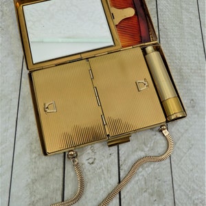 Marhill Carry All Compact, Gold Tone, Art Deco Style, Brazilian Chain ...