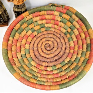 Panama Woven Basket, Colorful Fiber Weave, 1940s Travel Souvenir ...