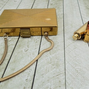 Marhill Carry All Compact, Gold Tone, Art Deco Style, Brazilian Chain ...