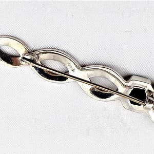 IBB Sterling Marcasite Bar Brooch, THA Silver and Black Tourmaline ...