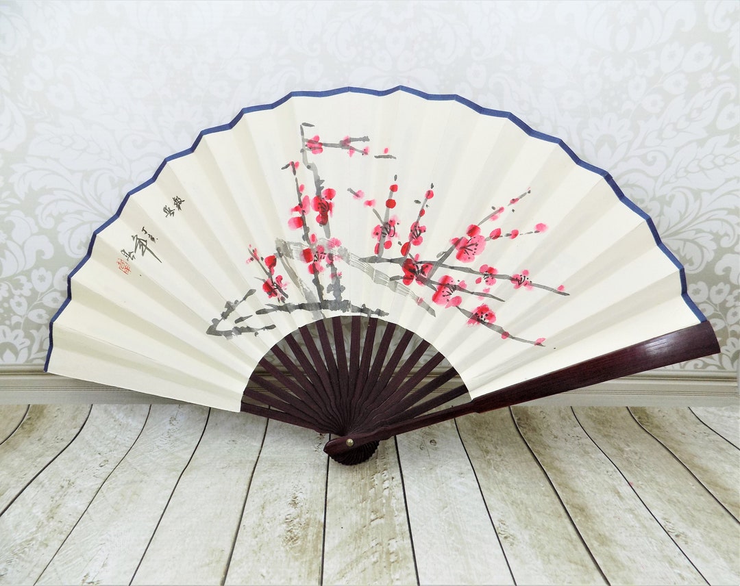Painted Folding Fans, Chinese Origin, Advertising, Information, 2 Fans ...