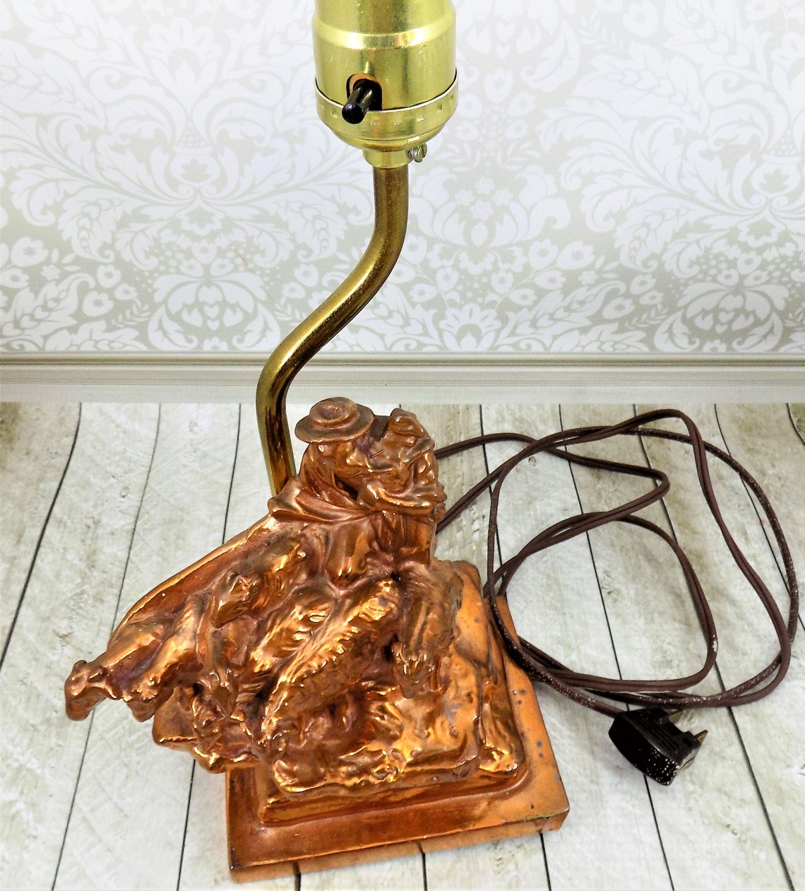 Copper Clad Lamp Shepherd and Sheep Table Lamp Caring - Etsy