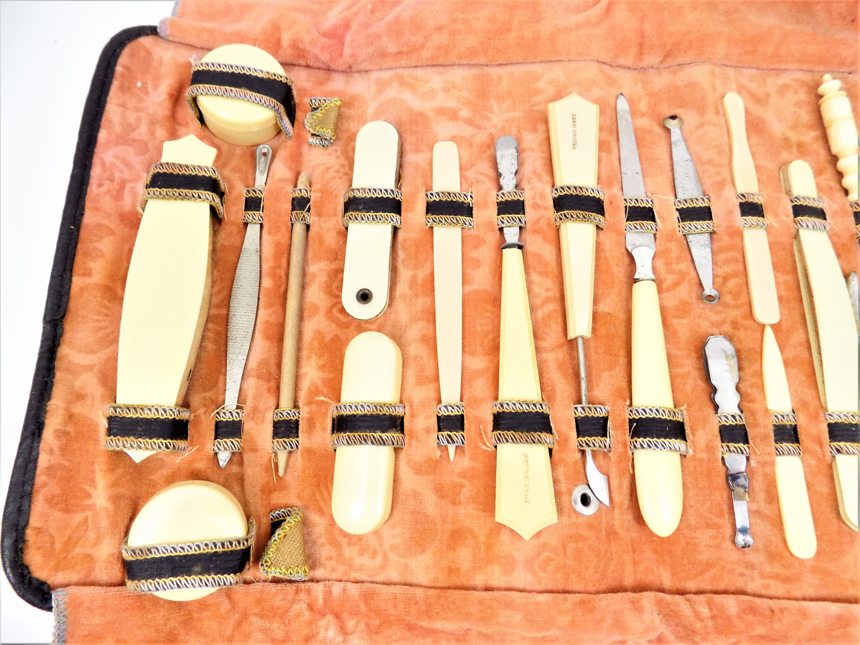 Antique French Ivory Manicure Set 22 Piece Travel Set With | Etsy
