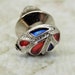 Swank, Silver Tone Pin, Blue and Red, Enamel Accents, Egg Shaped ...