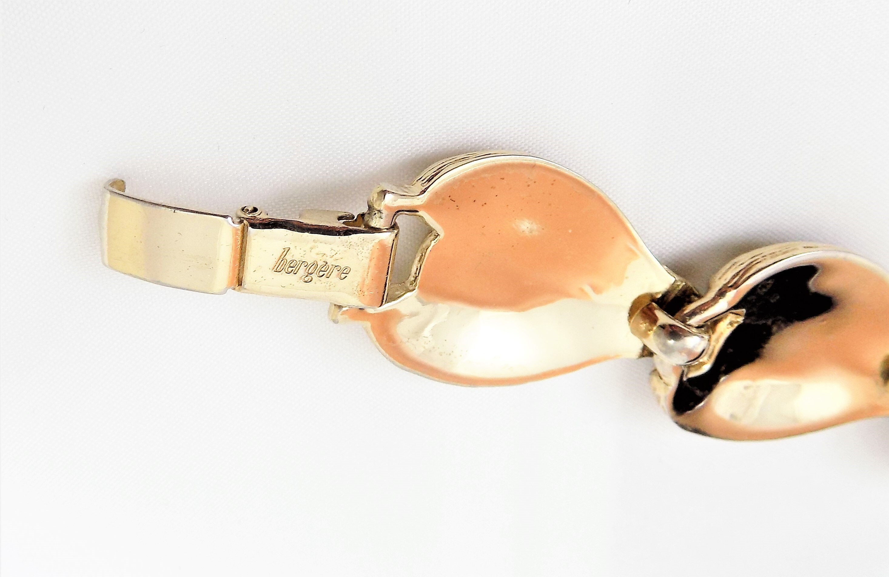 Bergere Link Bracelet Gold Tone Petals Vintage Jewelry - Etsy