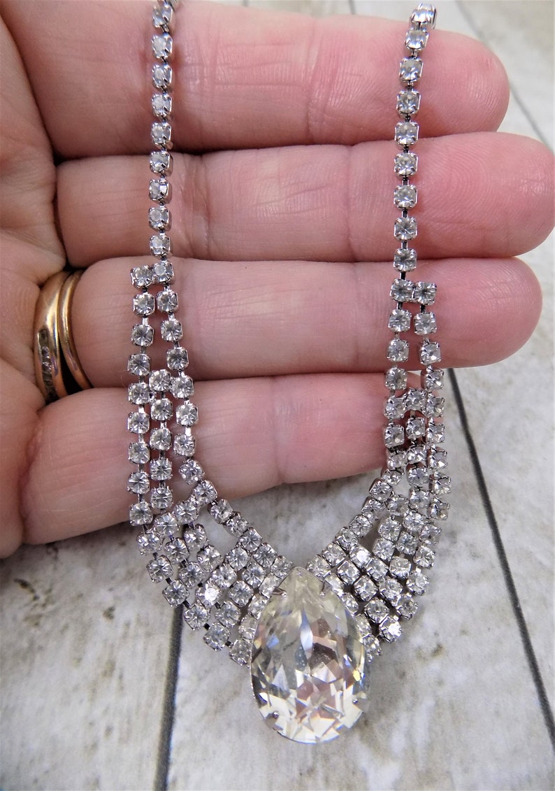 Eisenberg Ice Necklace Clear Crystal Stones Wedding Jewelry - Etsy